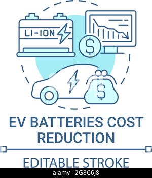 Electric Car Cost Reduction Illustration. A vibrant vector depicting ...
