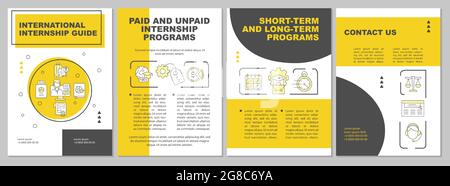 Internship program brochure template layout. Requirements, benefits of ...