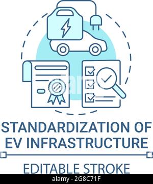 EV Charging Infrastructure Development Illustration. A vivid vector representation of the ...