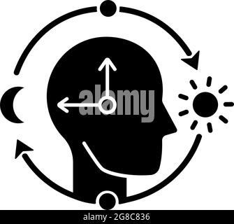 Circadian rhythms icon logo sign vector outline in black and white ...