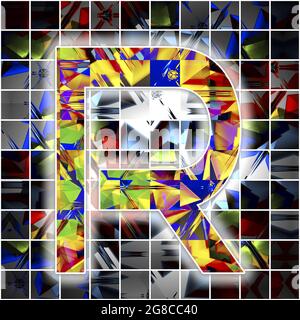 Monogram of uppercase character U with kaleidoscope pattern Stock Photo - Alamy