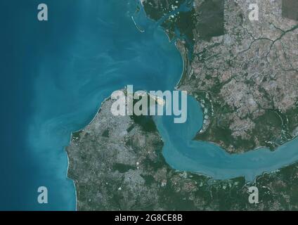 Aerial view of the city of Banjul, capital of the Gambia Stock Photo ...