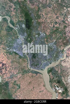 Yangon, Myanmar, satellite image Stock Photo - Alamy