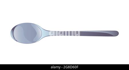 Cartoon tablespoon. Metal or silver tea spoon, stainless teaspoon ...