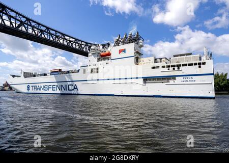 Transfennica Trafexpress-class ConRo vessel TIMCA in the Kiel Fjord ...