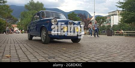 MERANO, ITALY - Jul 07, 2021: A participant of the South Tirol Classic ...