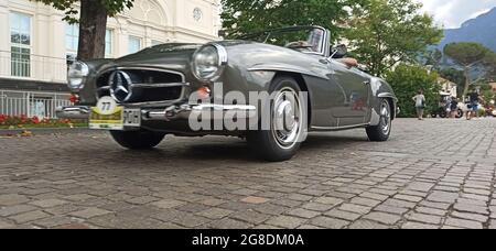 MERANO, ITALY - Jul 07, 2021: A participant of the South Tirol Classic ...