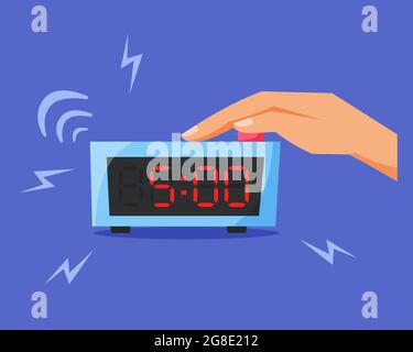 Turning Off Alarm Clock Cartoon