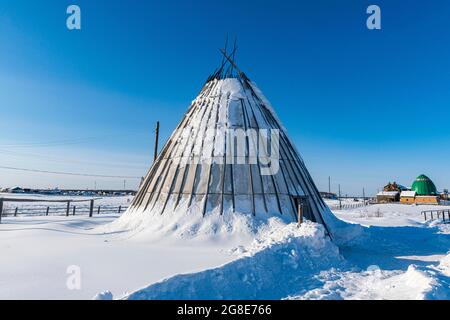 Traditional dwelling, Cherkekhskiy regional museum, Road of Bones ...