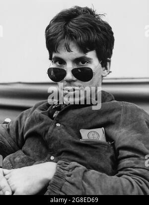 Jimmy Destri of Blondie in Ray Bans photographed before a gig at JFK ...