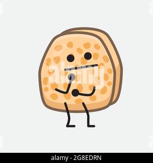 Vector Illustration of Soybean Tempeh Character with cute face and ...