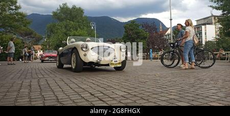 MERANO, ITALY - Jul 07, 2021: A participant of the South Tirol Classic ...