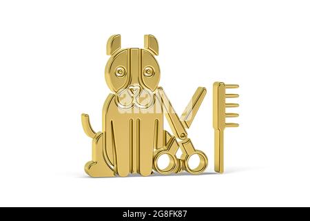 Golden 3d groomer icon isolated on white background - 3d render Stock ...
