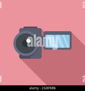 Home camcorder icon flat vector. Camera movie. Tv production isolated ...