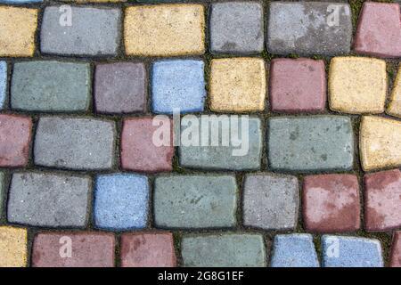 Coloured concrete paving block Stock Photo - Alamy