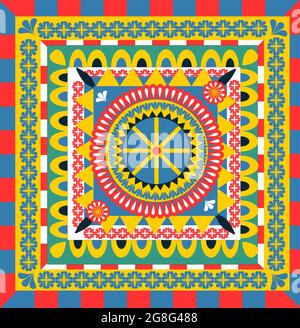 Seamless pattern in style carretto siciliano. Sicilian repeating ...