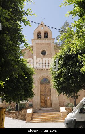 Arboleas village with the church Iglesia de Santiago Stock Photo - Alamy