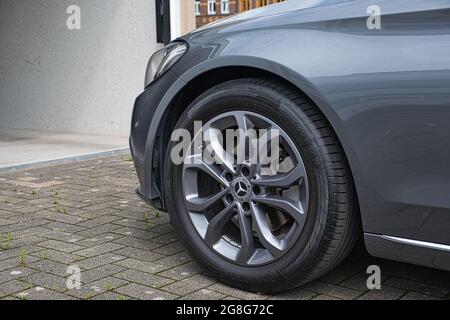 Front-left view of the Mercedes-Benz T80 displayed at the Mercedes-Benz ...
