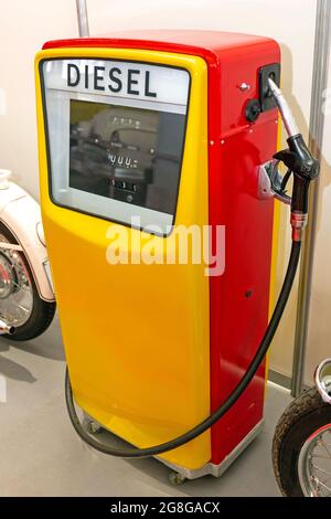 Vintage Style Diesel Filling Machine at Gas Station Stock Photo - Alamy