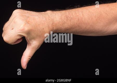 Signs and signals made with the fingers of the hand of an adult male ...