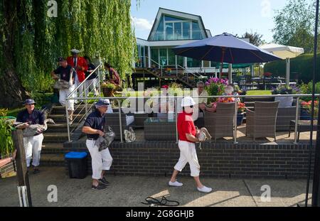 Swan Uppers release a swan and its cygnets, during the ancient ...