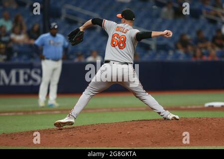 Baltimore Orioles pitcher Tyler Wells (68) walks to the dugout during a ...