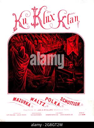 Ku Klux Klan Polka, 1868 sheet music Stock Photo - Alamy