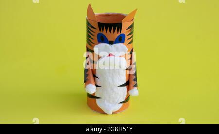 DIY tiger toilet paper roll craft for kid and kindergarten, year of the ...