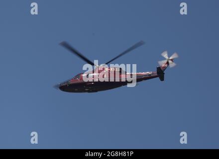 The Queen's Flight helicopter makes its way to Windsor, after Queen ...