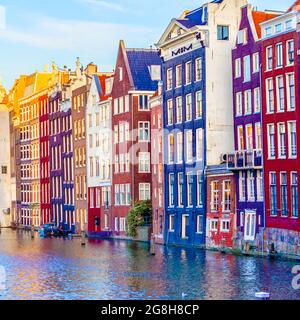 Typical Dutch architecture in Amsterdam, the Netherlands. Colorful ...