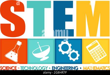 STEM education logo banner on white background illustration Stock ...