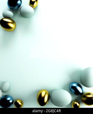 Easter Speckled Blue and White Eggs on Panel Stock Photo - Alamy