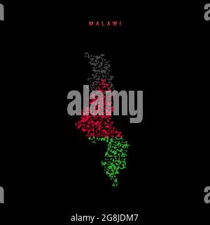 Malawi country black outline and colored country silhouettes in three ...