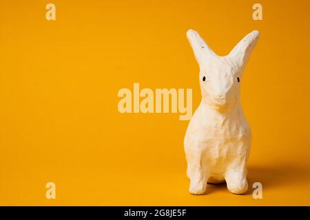 paper rabbit sticker decoration copy space isolated background Stock ...