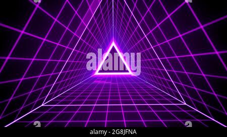 retro style triangle illustration. light sky blue, dark orchid and ...