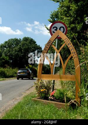 Moreton Morrell village sign, Warwickshire, England, UK Stock Photo - Alamy