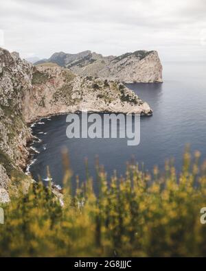 Vertical shot of the Cap de Formentor in Mallorca, Spain Stock Photo ...