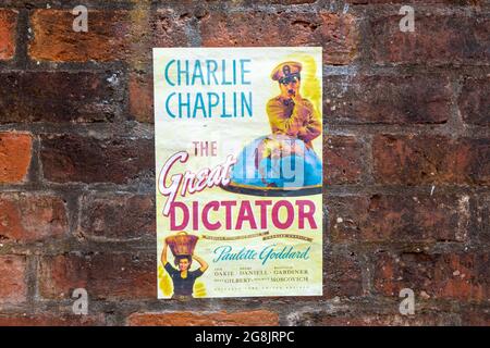 Vintage Movie Film Poster 'The Great Dictator" starring Charlie Chaplin ...