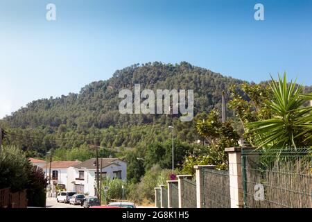 Cervelló, a mountain village near the city of Barcelona in the Baix ...