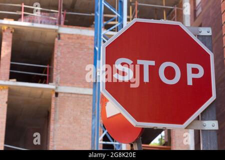 Traffic signs informing drivers of the prohibitions and obligations of ...