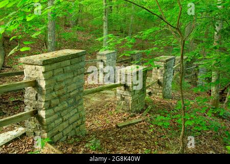 Twin Caves entry, Spring Mill State Park, Indiana Stock Photo - Alamy
