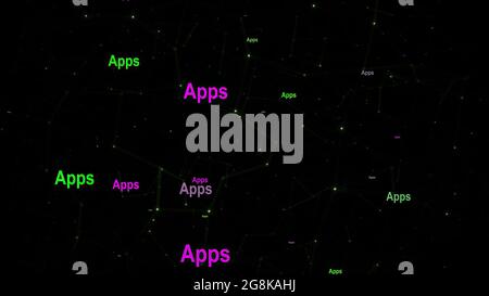 Apps text against network background Stock Photo - Alamy