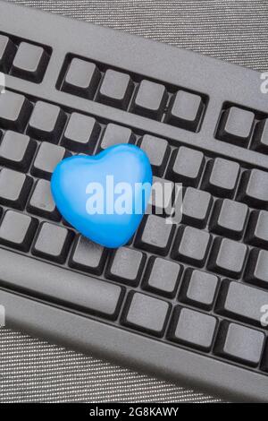 Blue heart + black Qwerty keyboard for Blue Monday, feeling gloomy ...