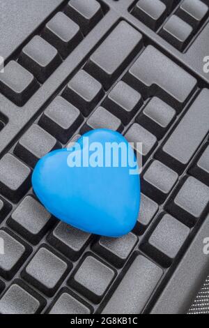 Blue heart + black Qwerty keyboard for Blue Monday, feeling gloomy ...