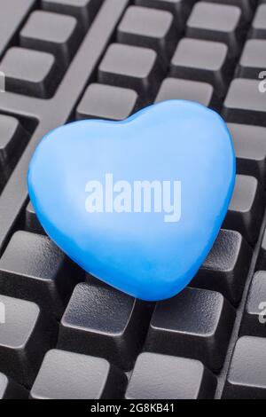 Blue heart + black Qwerty keyboard for Blue Monday, feeling gloomy ...