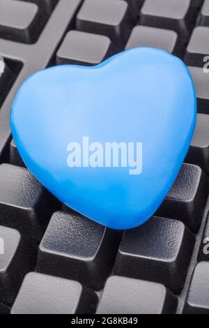 Blue heart + black Qwerty keyboard for Blue Monday, feeling gloomy ...