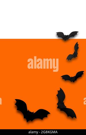 Flying ghost on black background. Halloween holiday Stock Photo - Alamy
