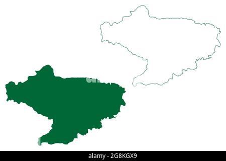 Nilgiris district (Tamil Nadu State, Republic of India) map vector ...