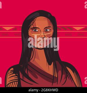 female indigenous ethnicity avatar character Stock Vector Image & Art ...