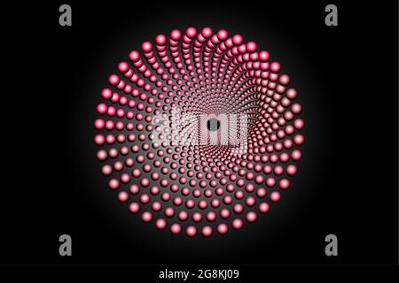 Isolated abstract red color round shape floral logo of connected dots ...